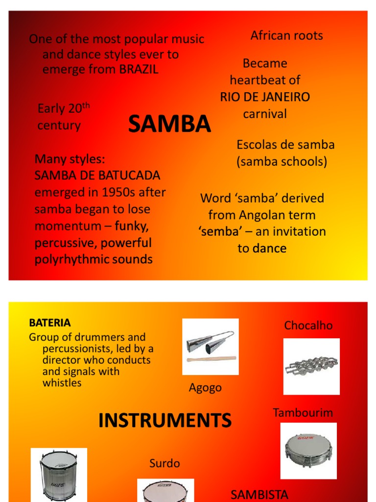 Samba Power Point | PDF | Performing Arts | Music Of The African Diaspora