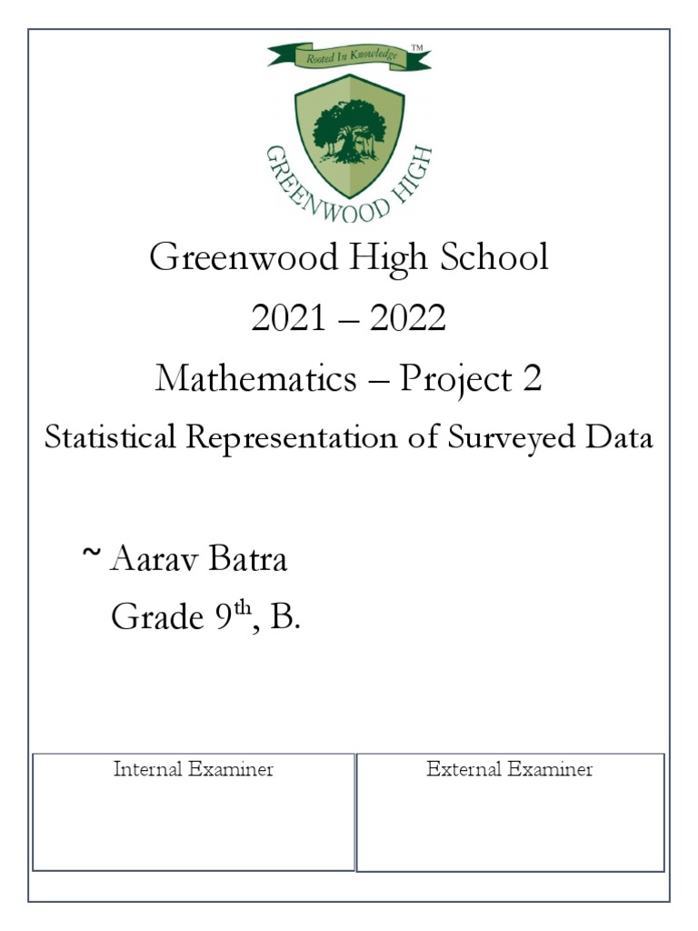 Greenwood High School 2021 - 2022 Mathematics - Project 2: Aarav Batra ...
