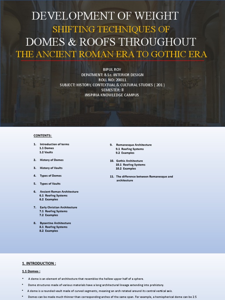 Ancient Roman Roofing Evolution | PDF | Vault (Architecture) | Dome