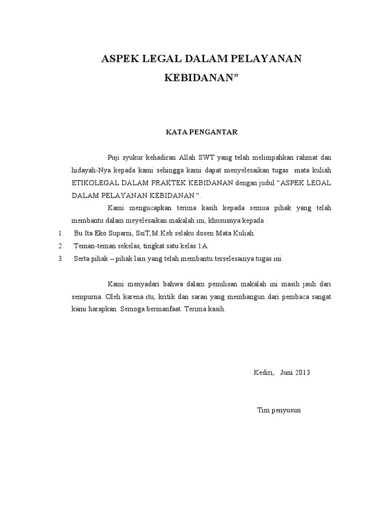 Aspek Legal Dalam Pelayanan Kebidanan | PDF Aspek Legal Dalam Pelayanan Kebidanan | PDF