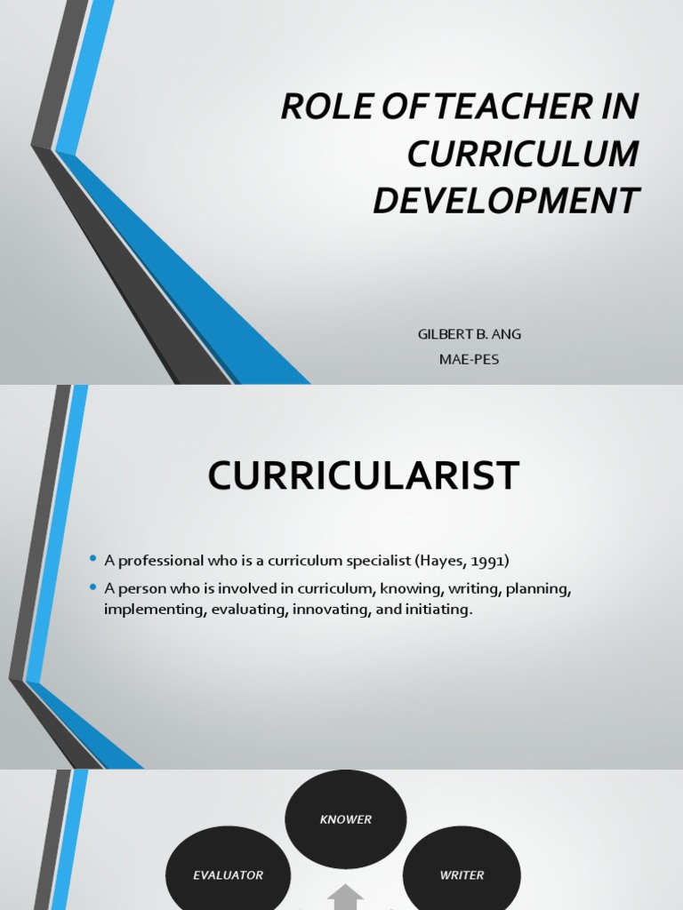 Role of Teacher in Curriculum Development | PDF | Curriculum | Teachers