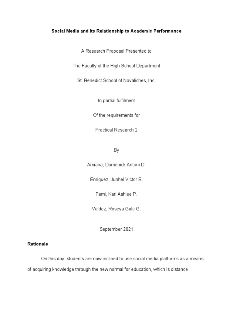 Social Media and Its Relationship To Academic Performance | PDF ...