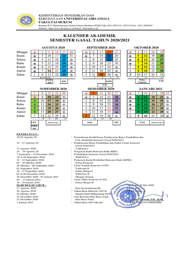 Kalender Akademik, Jadwal Kuliah & SP Pengajar Dosen LB | PDF