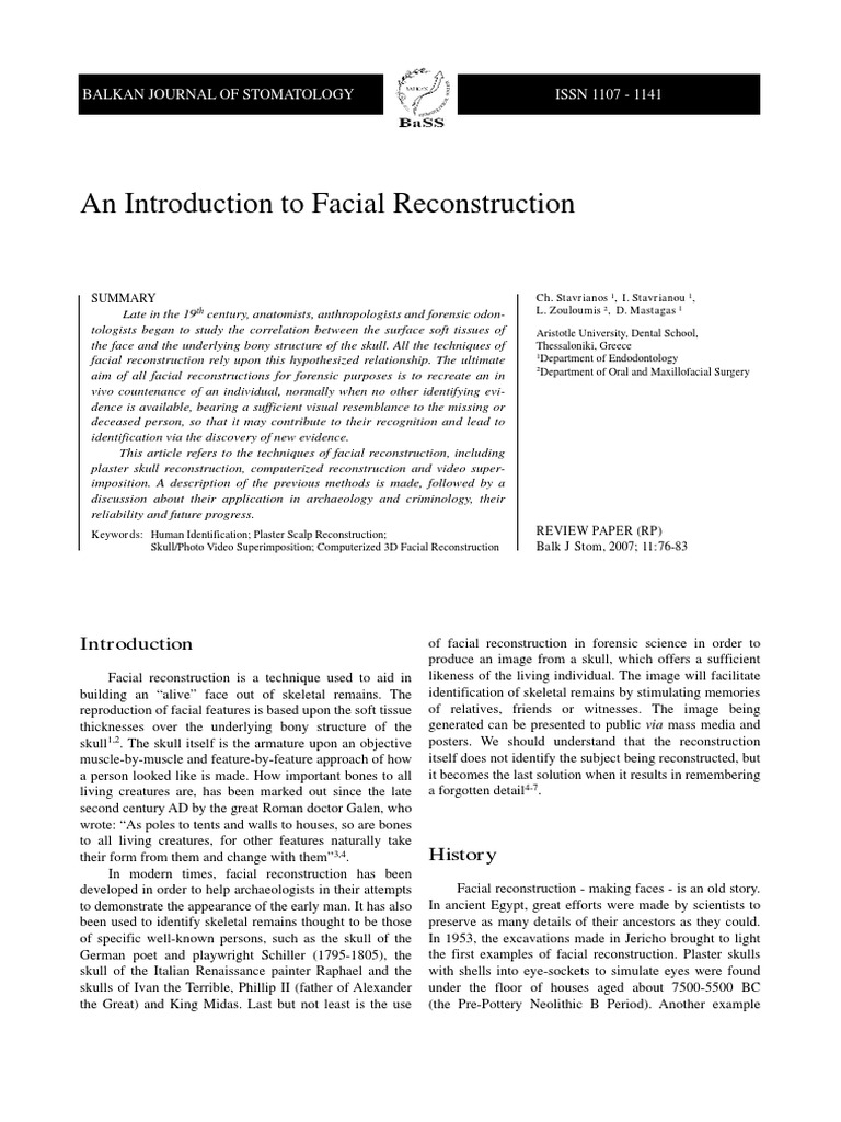 An Introduction To Facial Reconstruction | PDF | 3 D Computer Graphics