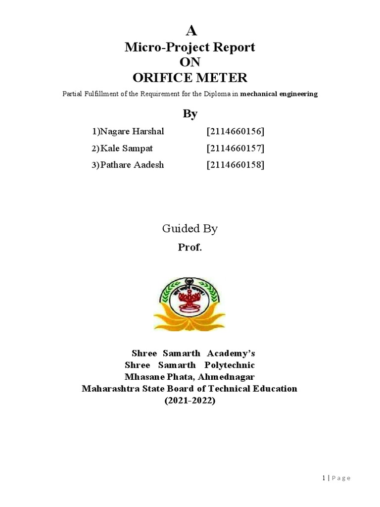 Aadesh Pathare FMM Micro Project | Download Free PDF | Transparent Materials | Gas Technologies