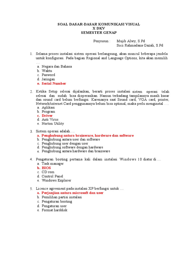 Soal DDKV Uas Genap | PDF