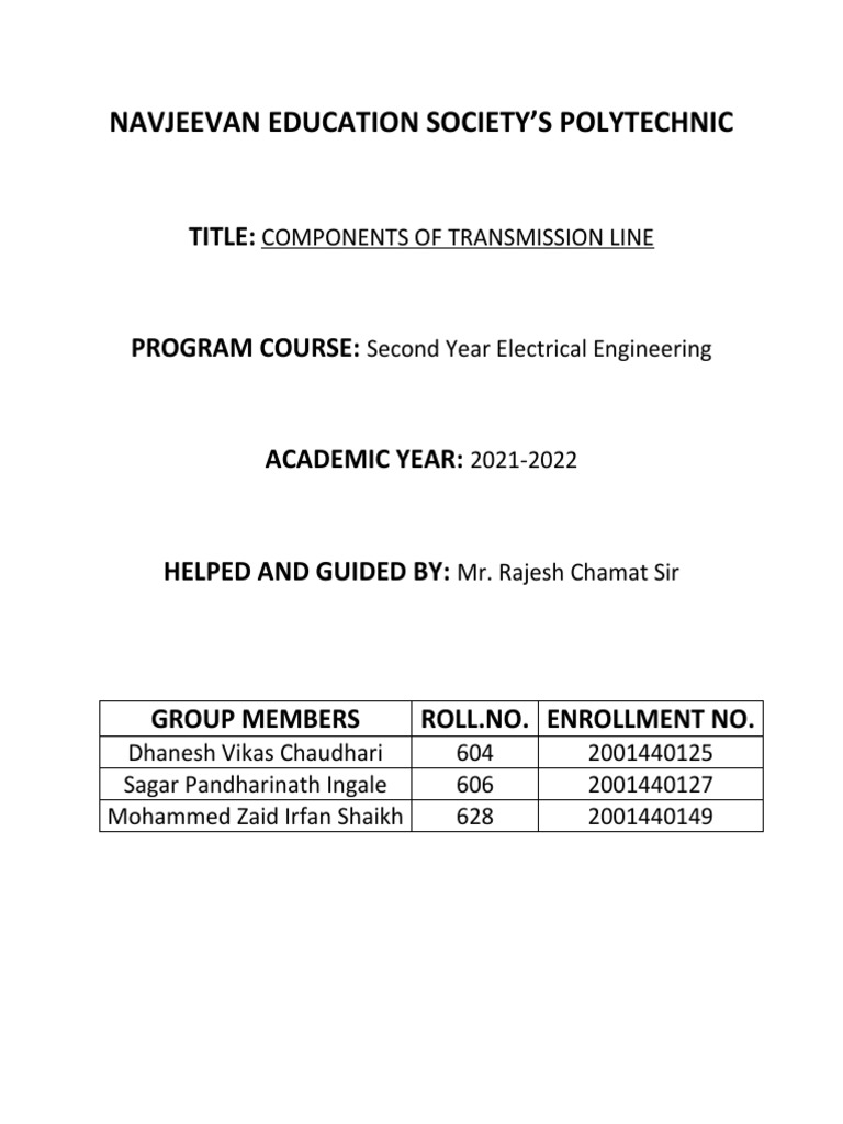 EPT Micro Project | PDF | Insulator (Electricity) | Electric Power ...