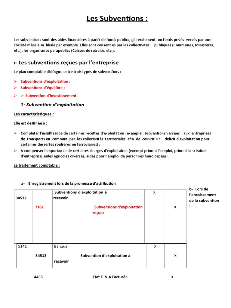 Subvent Paruie | PDF | Subvention | Dépréciation