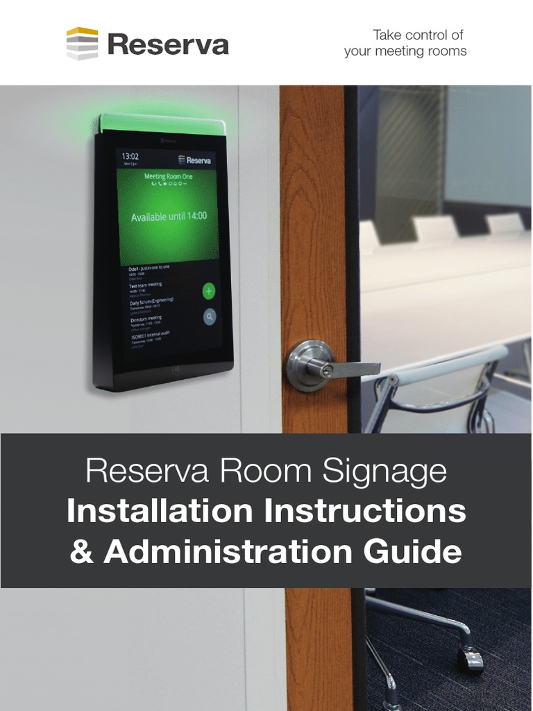 Reserva Room Signage: Installation Instructions & Administration Guide ...