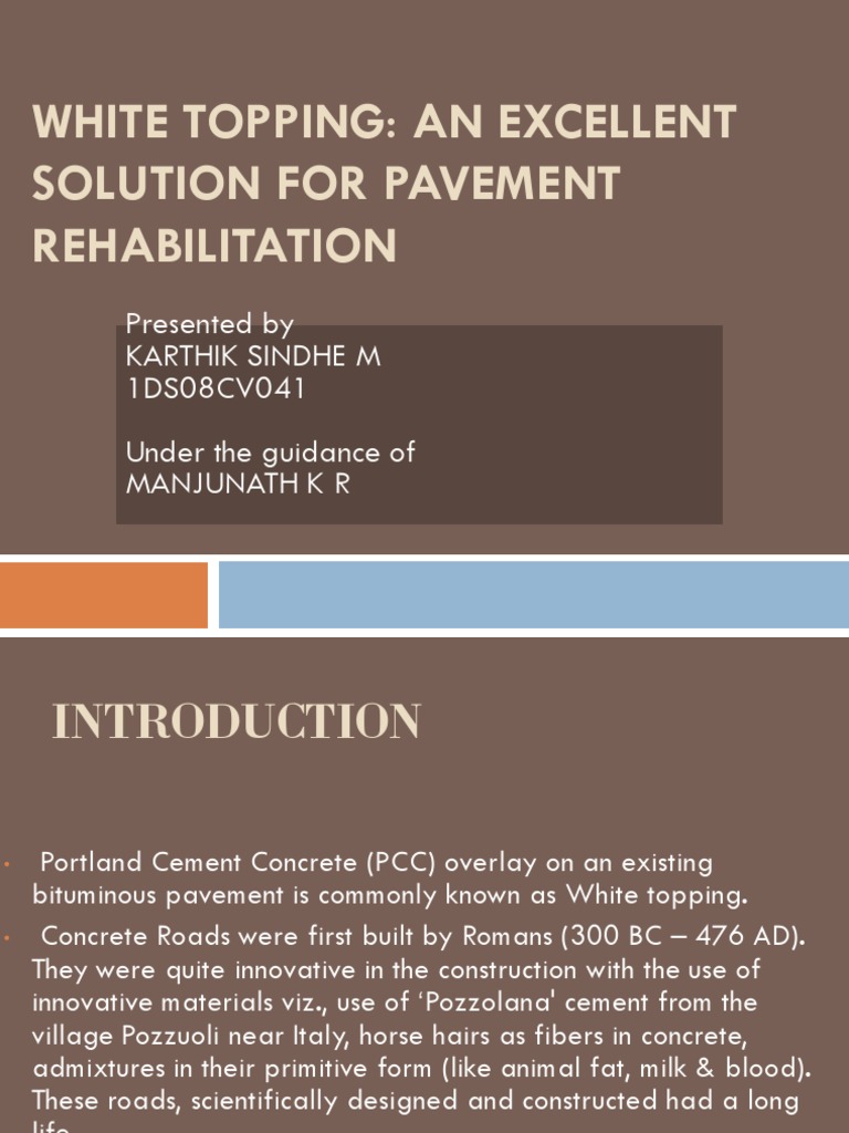 White Topping Solution for Pavement Rehabilitation | PDF | Road Surface ...