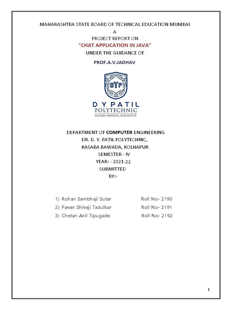 "Chat Application in Java": Under The Guidance of | PDF | Port (Computer Networking) | Network ...