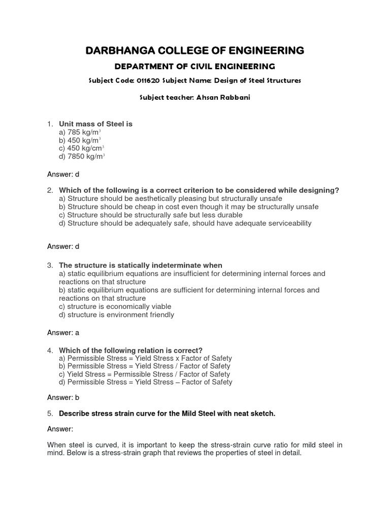 Darbhanga College of Engineering | PDF | Bending | Deformation ...