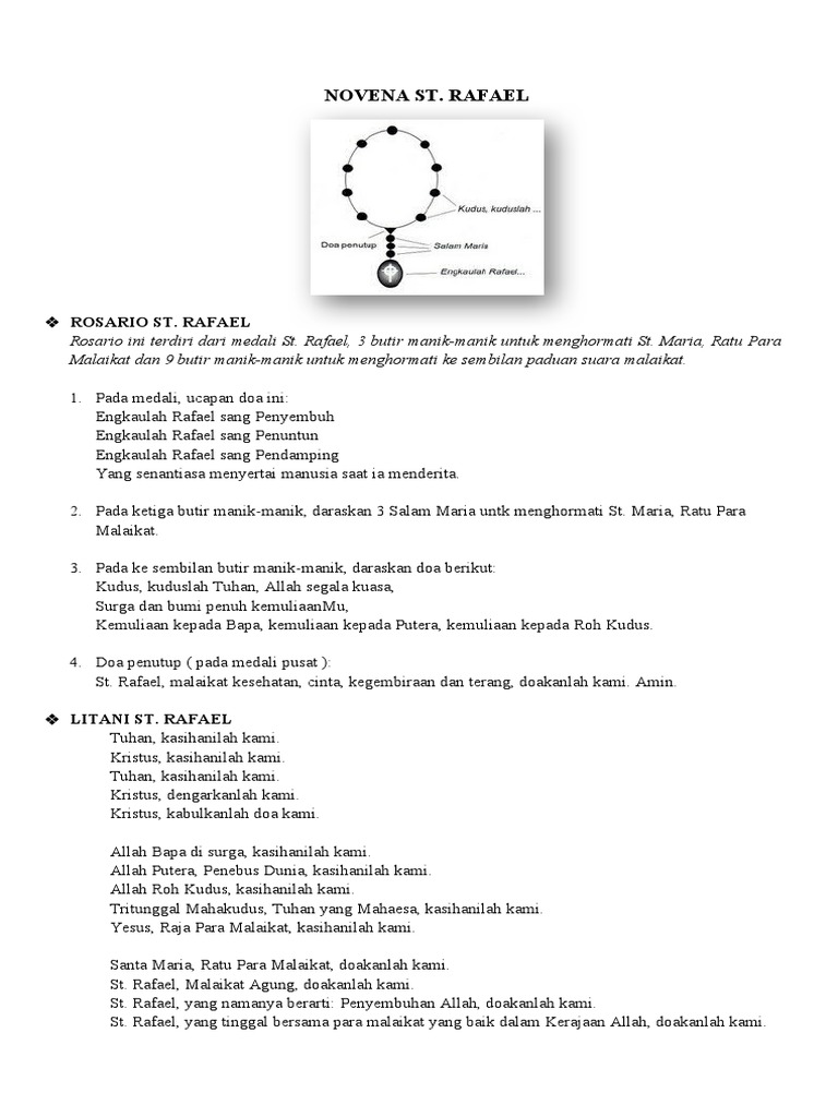 Panduan Novena Santo Rafael | PDF | Agama & Spiritualitas