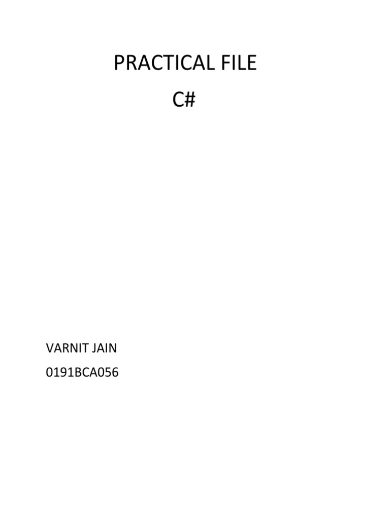 Practical File C Pdf C Sharp Programming Language Matrix 5227