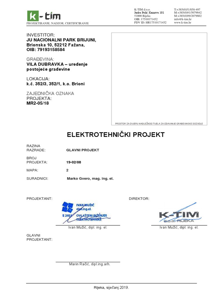 GL Dubravka Mapa2 Elektrotehnicki Projekt | PDF
