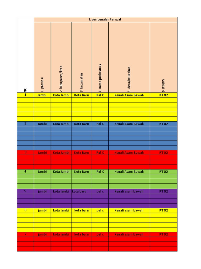 Data Excel Kelompok 12 Rt 02 Pdf 