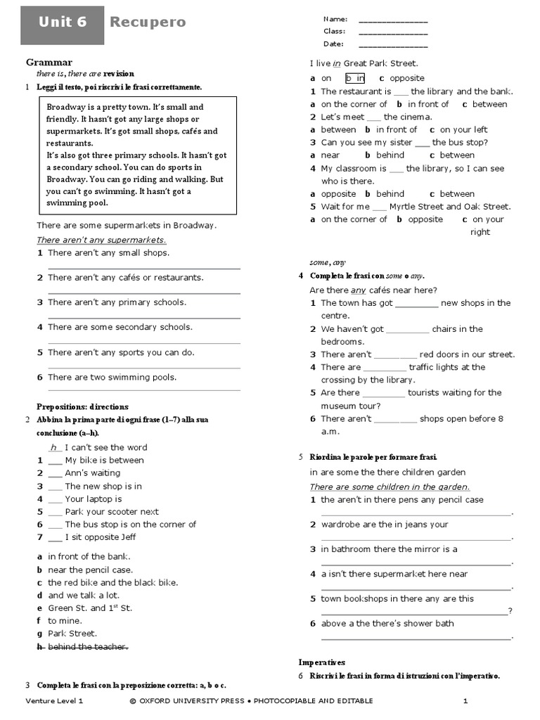 Venture l1 Unit 6 Recupero | PDF