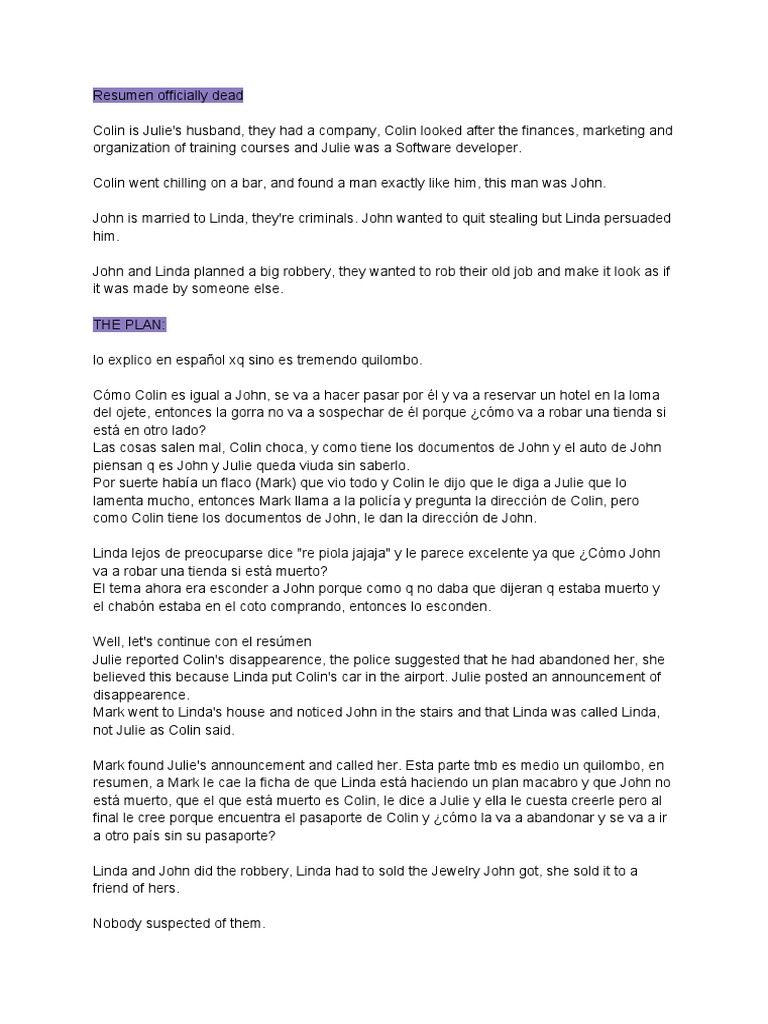 Resumen Officially Dead | PDF