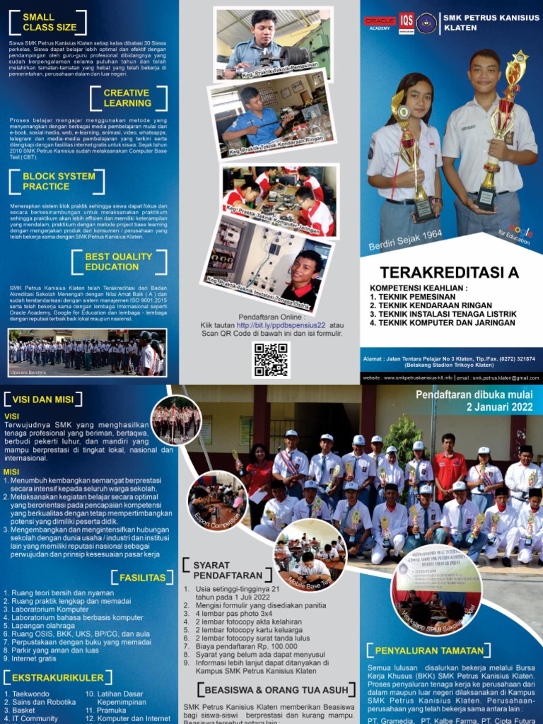 Brosur PPDB SMK Petrus Kanisius Klaten | PDF