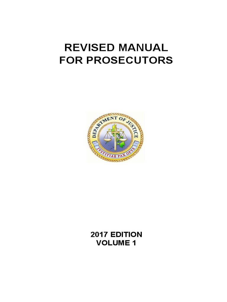 Revised Manual For Prosecutors 2017 | PDF | Plea | Prosecutor