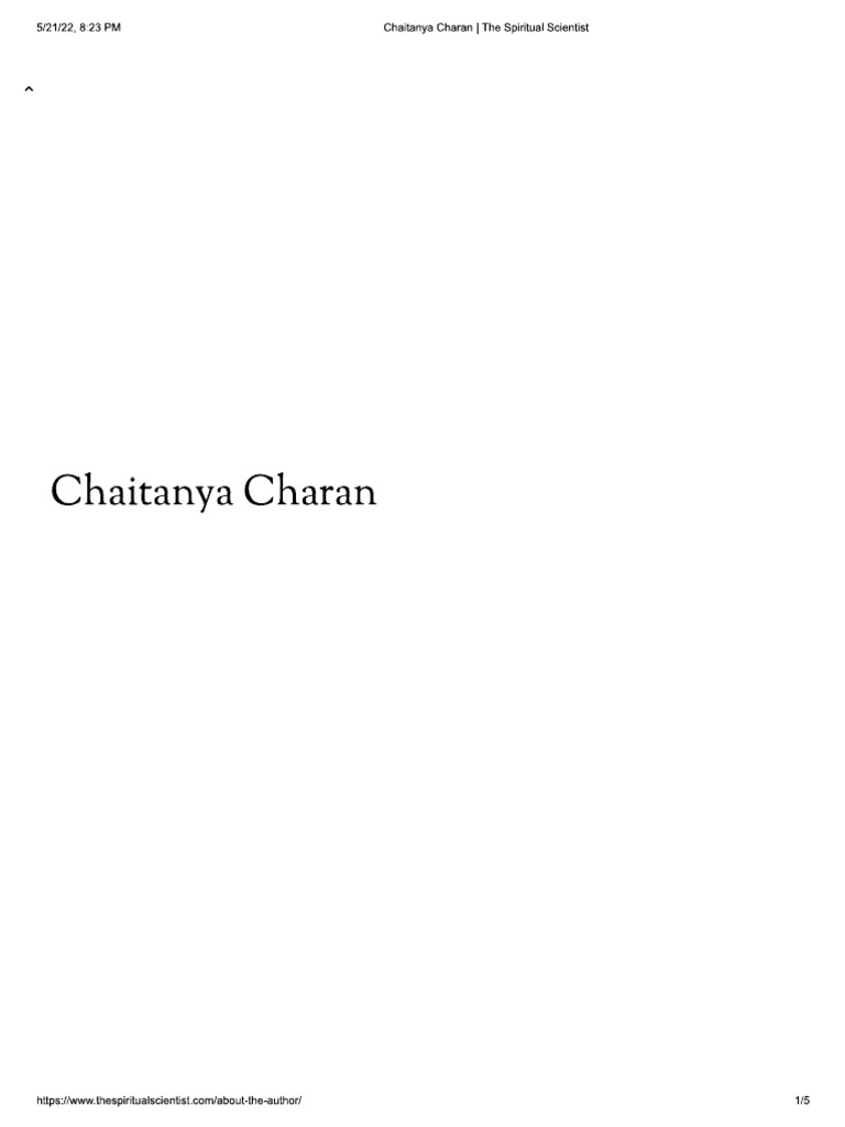 Chaithanya Charan Das | PDF