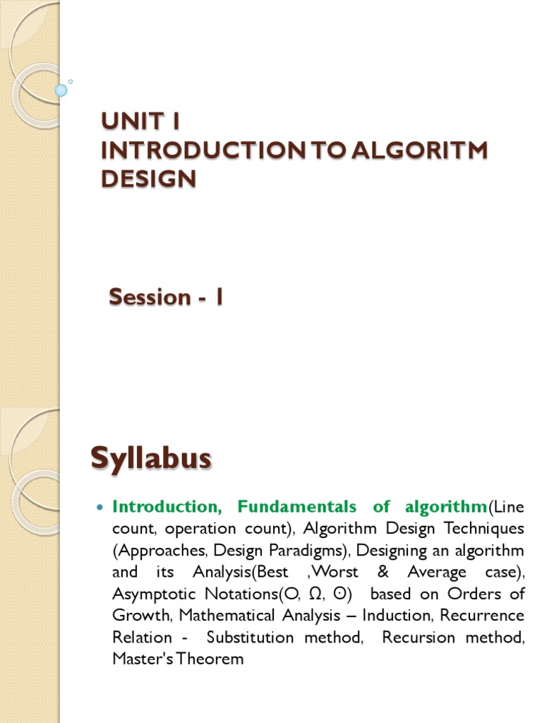 DAA Unit 1 | PDF | Algorithms | Time Complexity