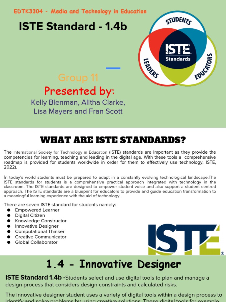 Iste Standards - Edtk Group Presentation | PDF | Creativity | Learning