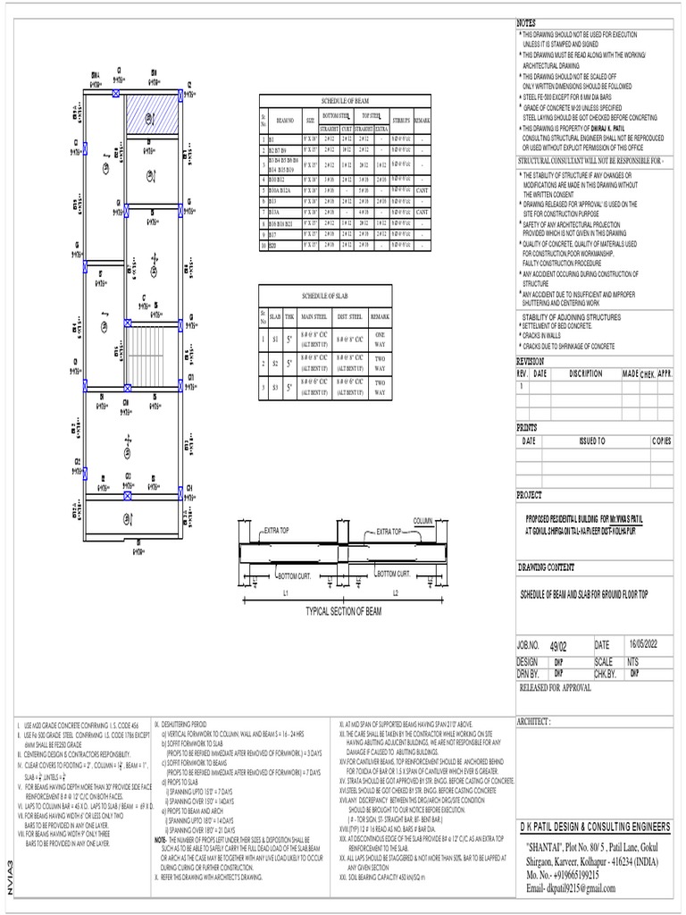 Schedule Of Beam And Slab For Ground Floor Top Model Pdf Beam