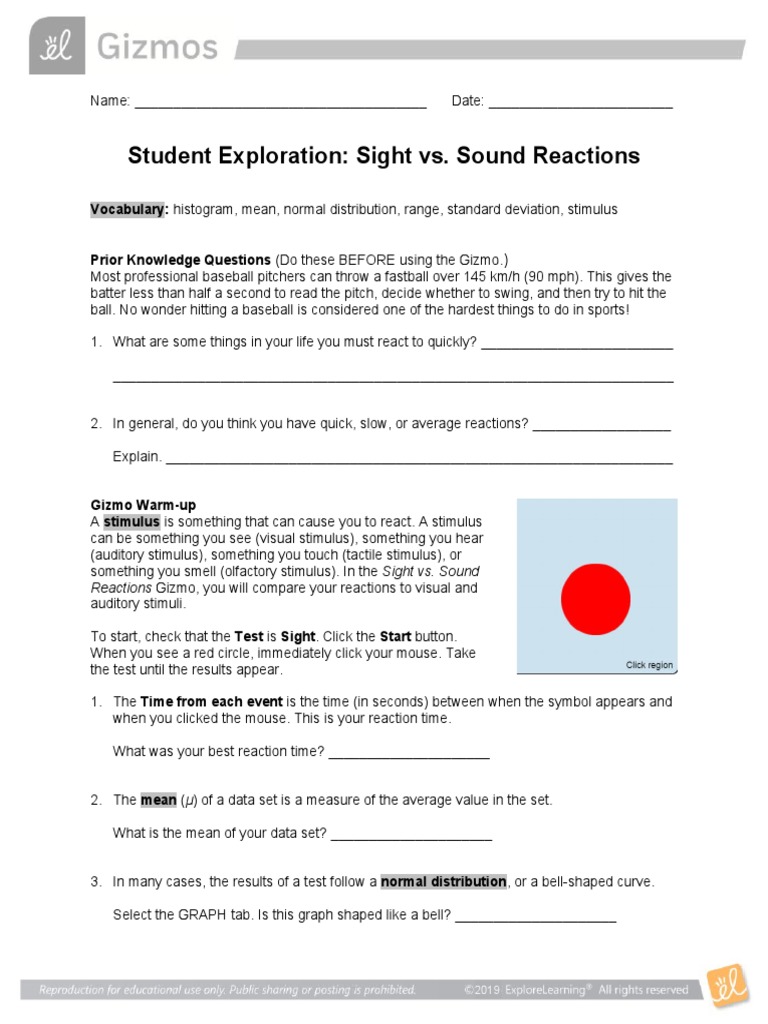 Student Explores Reaction Times to Visual & Auditory Stimuli | PDF ...