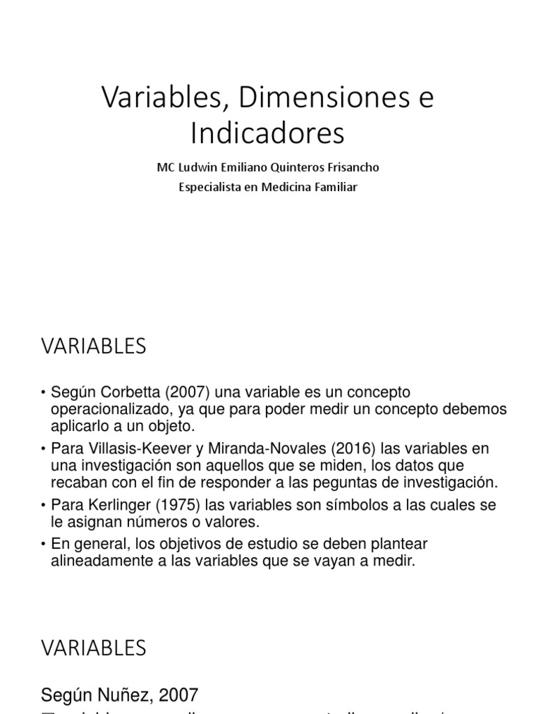 Variables, Indicadores | PDF | Nivel de medida | Medición