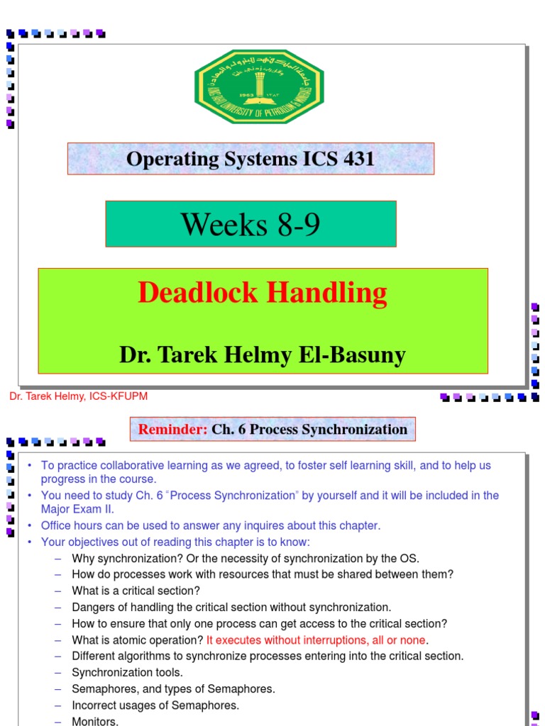 ICS 431 Ch8 Deadlocks | PDF | Process (Computing) | Input/Output