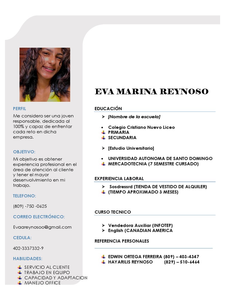 Curriculum Vitae Eva Marina Reynoso | PDF