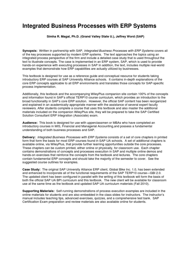 Integrated Business Processes With ERP | PDF | Curriculum | Enterprise ...