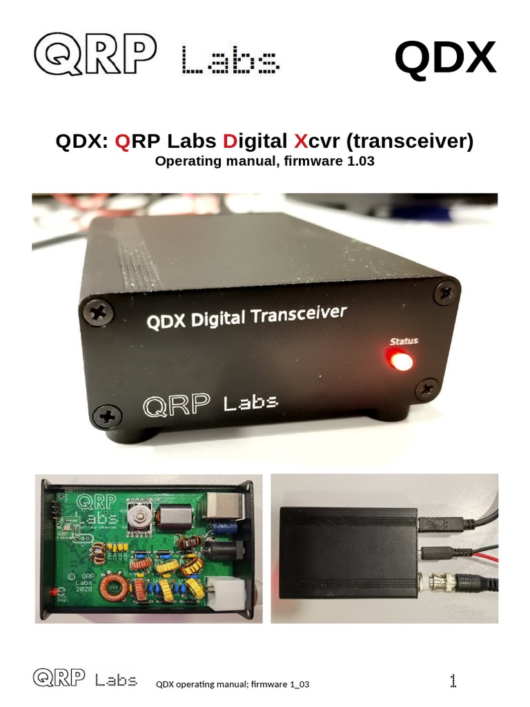 QDX: RP Labs Igital CVR (Transceiver) : Operating Manual, Firmware 1.03 ...
