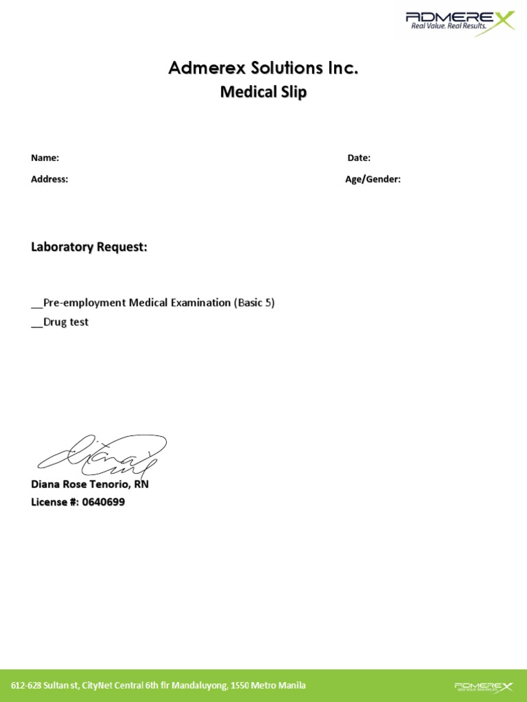 Medical Slip(1) | PDF