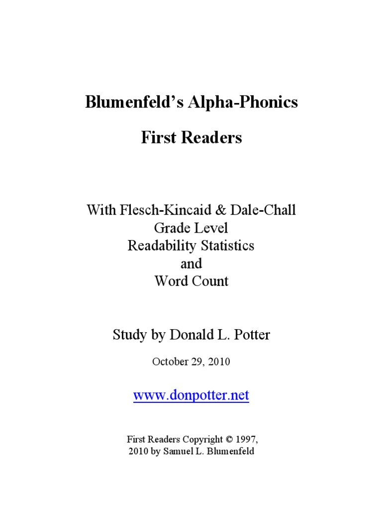 Blumenfeld's Alpha-Phonics First Readers | PDF | Toys