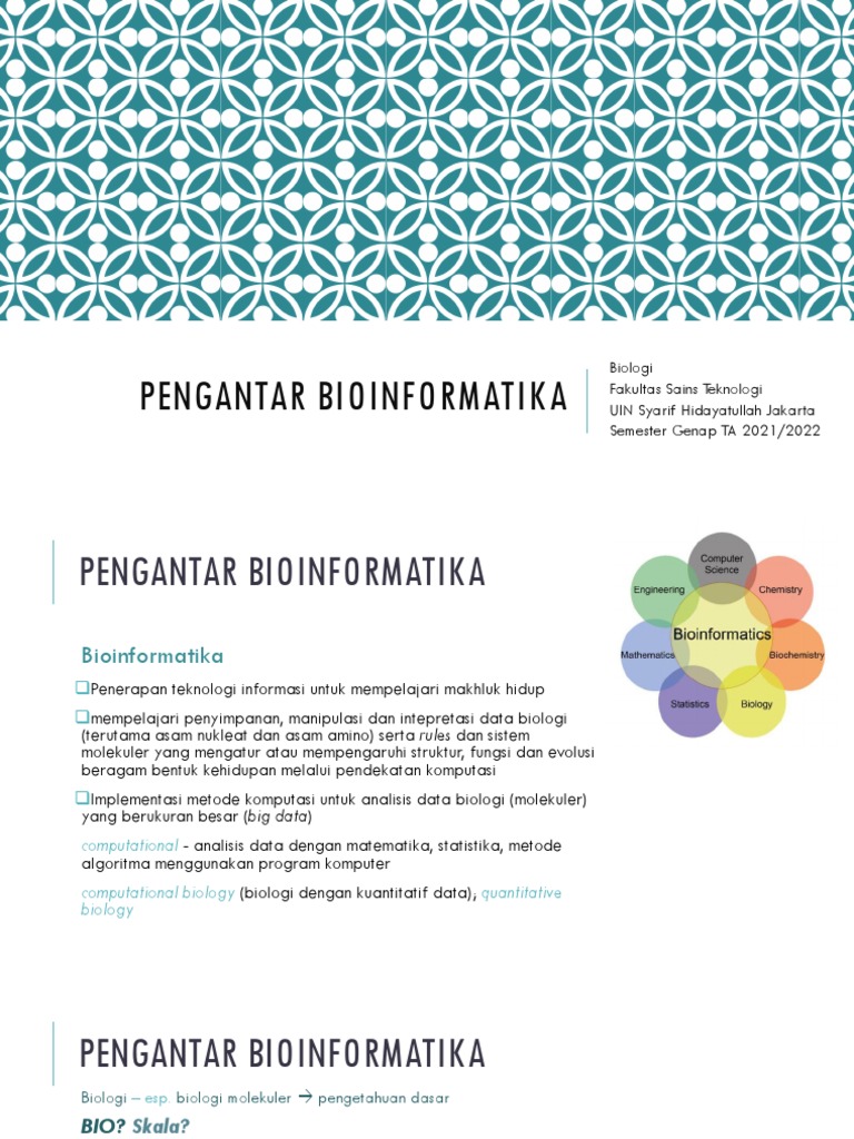 Pengantar Bioinformatika UIN Jakarta | PDF | Komputer