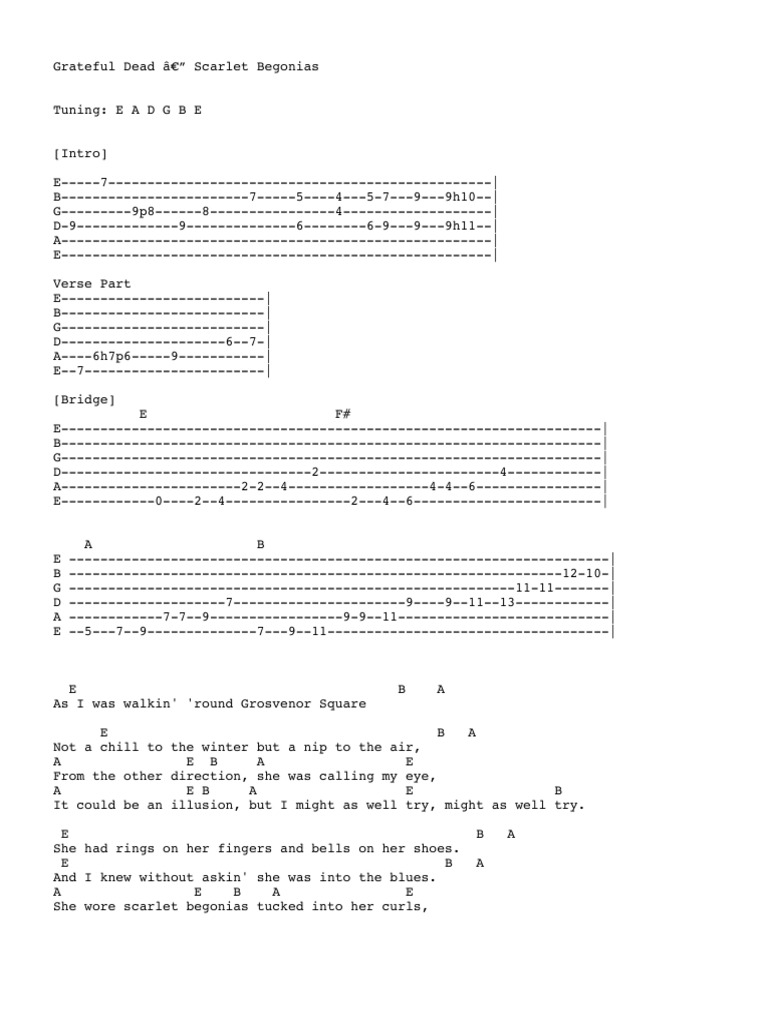 Scarlet Beg Tab | PDF