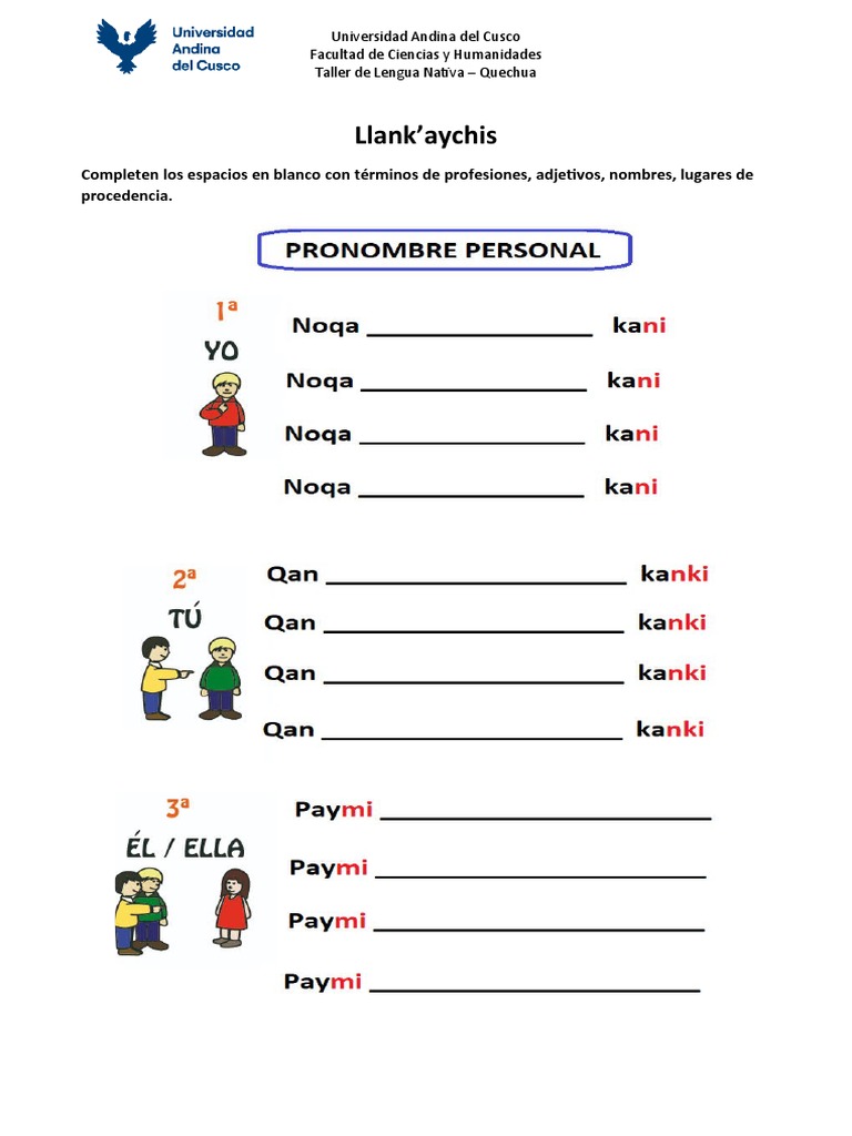 5 - Ficha de Trabajo Pronombres Personales | PDF | Religión y ...