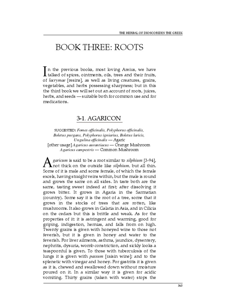 The Herbal of Dioscorides The Greek Book Three | PDF | Plants