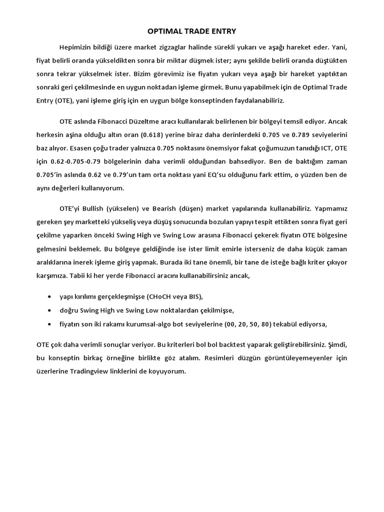 Optimal Trade Entry | PDF