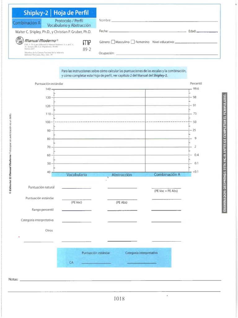 Shipley-2 Hoja de Perfil | PDF
