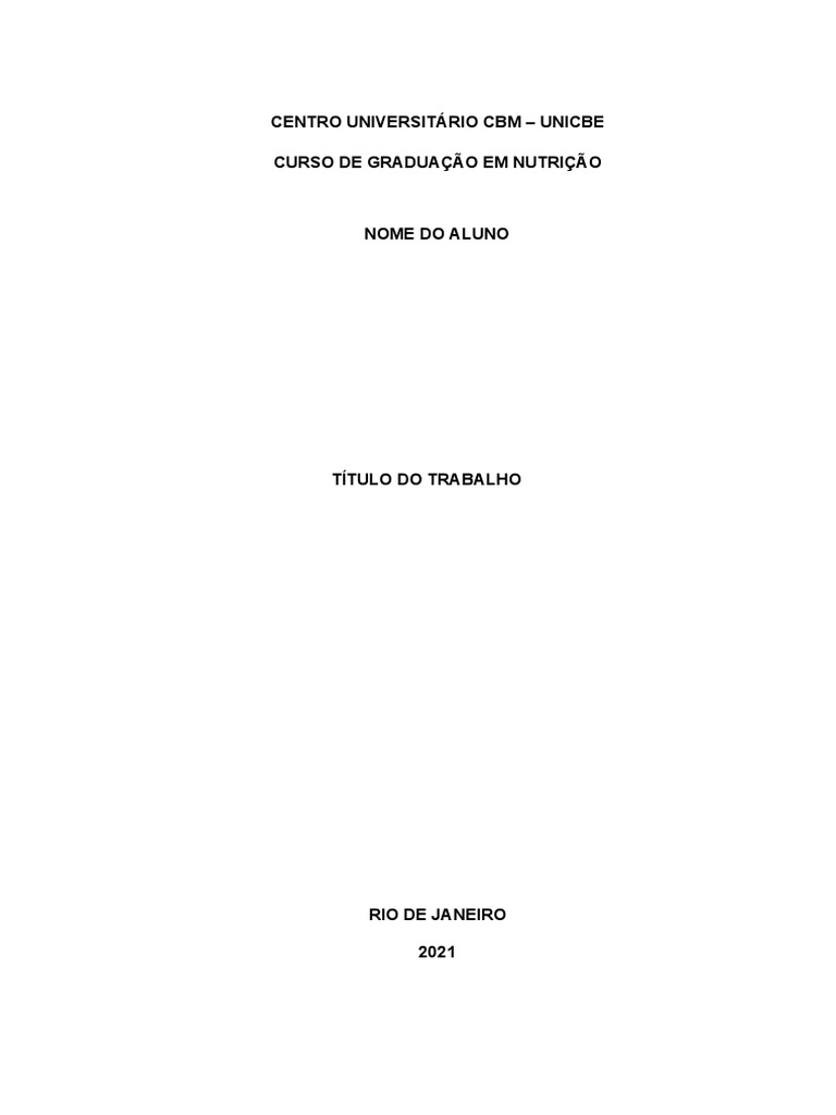 Modelo Projeto de TCC | PDF