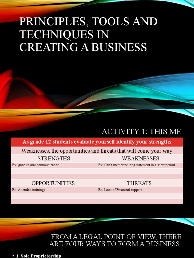 Principles, Tools and Techniques in Creating A | PDF | Partnership ...