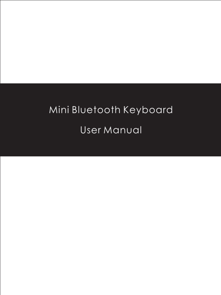 Mini Bluetooth Keyboard - Manual | PDF | Computer Keyboard | Bluetooth