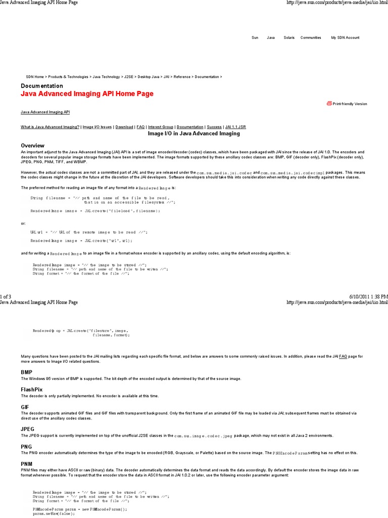 Java Advanced Imaging Api Home Page Pdf Java Programming Language File Format