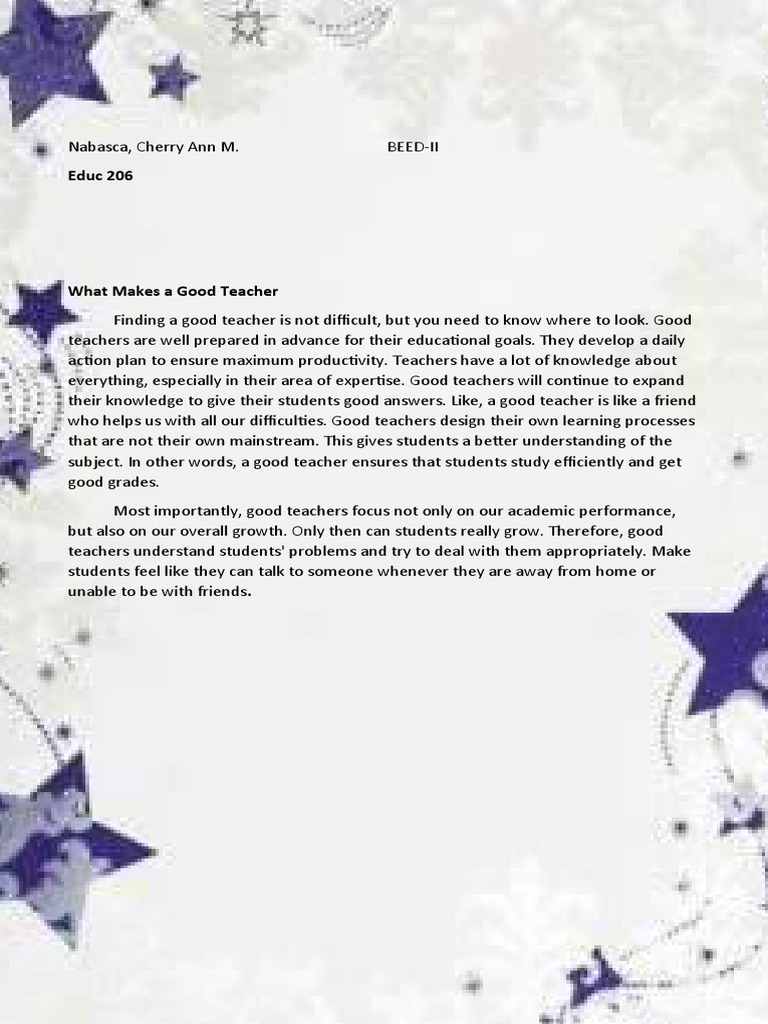 What Makes A Good Teacher Pdf