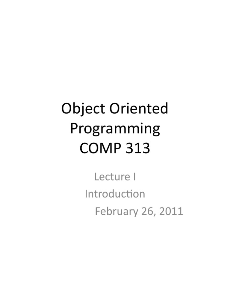 Object Oriented Programming | PDF | Object (Computer Science) | Inheritance (Object Oriented ...
