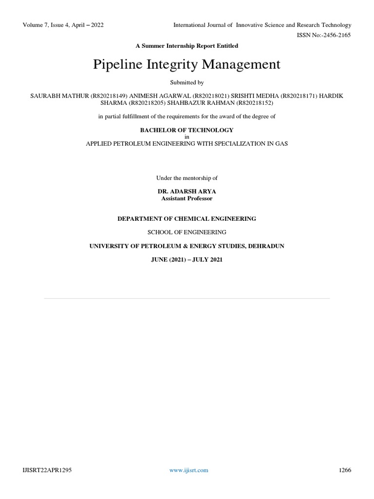 Pipeline Integrity Management | PDF | Pipeline Transport | Reliability ...