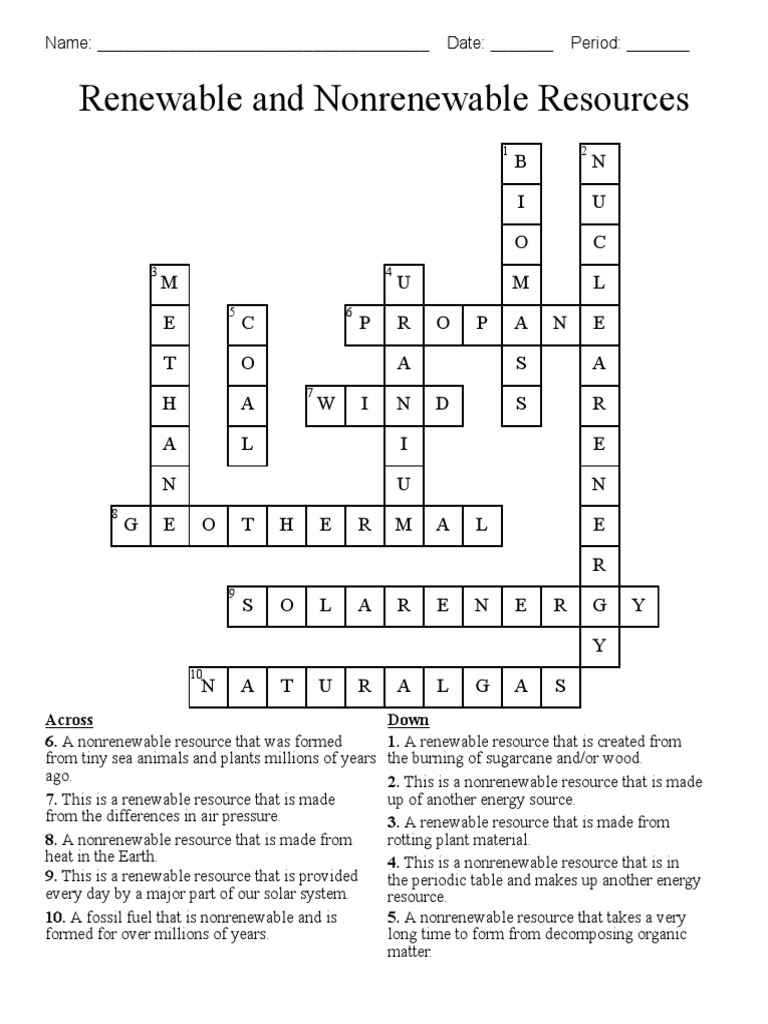 Renewable and Nonrenewable Resou Answer Key 418e8 61634217 | PDF ...
